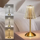 Crystal Diamond Table Lamp – Rechargeable Touch Dimming LED Lamp (Gold ...