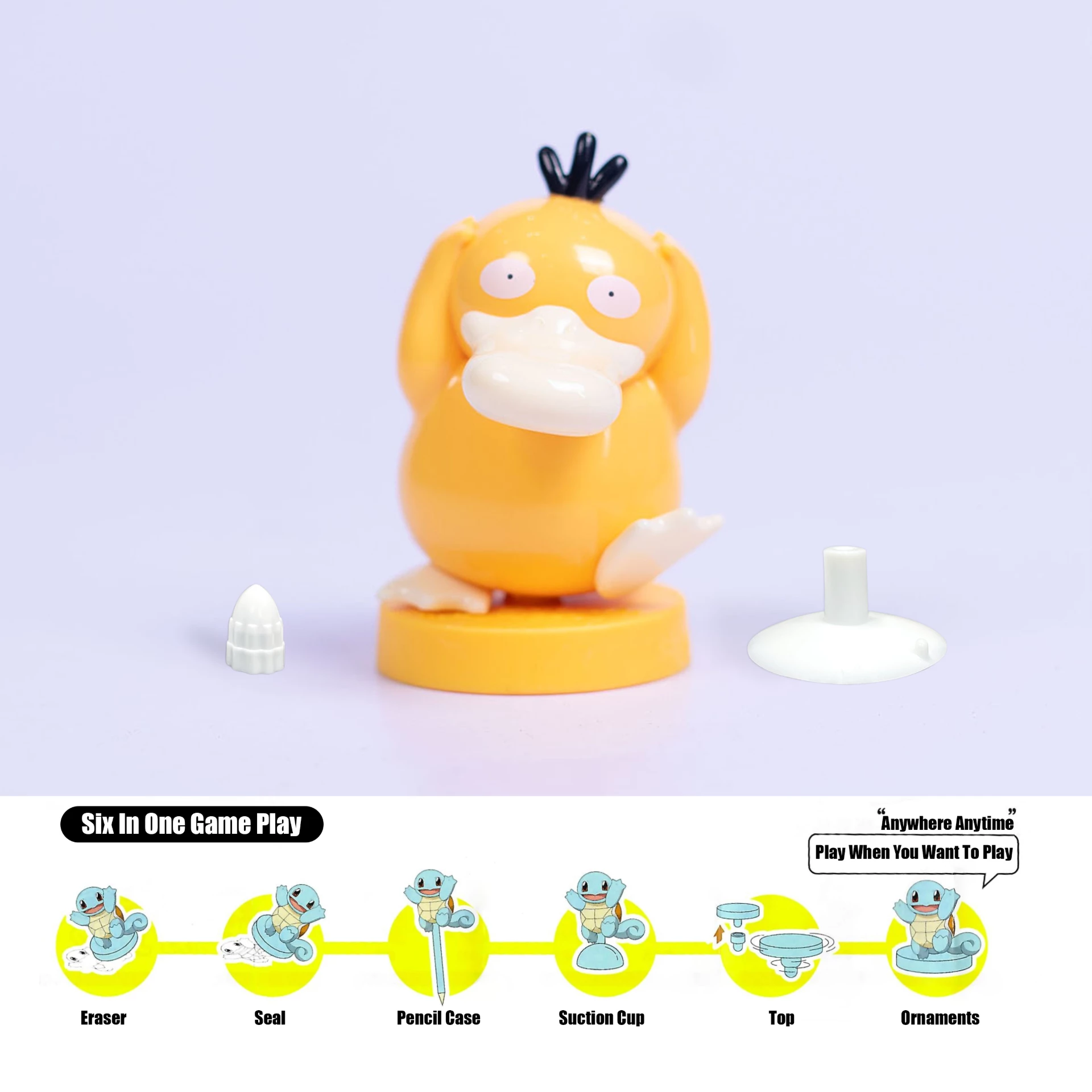 Pokémon Psyduck Stamp Toy | Cute Cartoon Pencil Topper Eraser Stamp ...